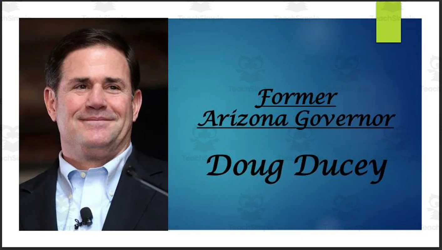 Former Arizona Governor Doug Ducey BIO PPT by Teach Simple