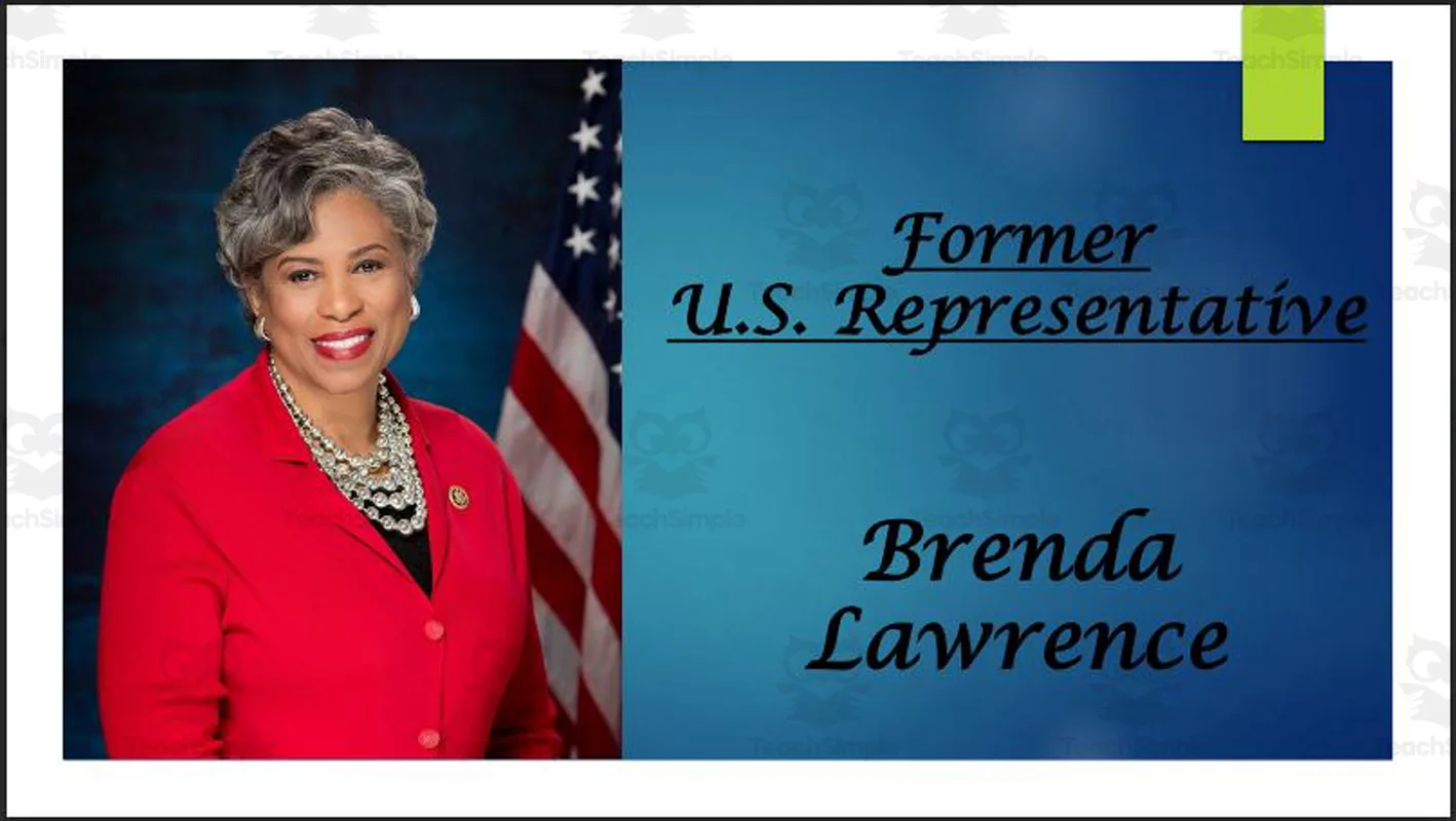 Former U.S. Representative Brenda Lawrence (MI) BIO PPT by Teach Simple