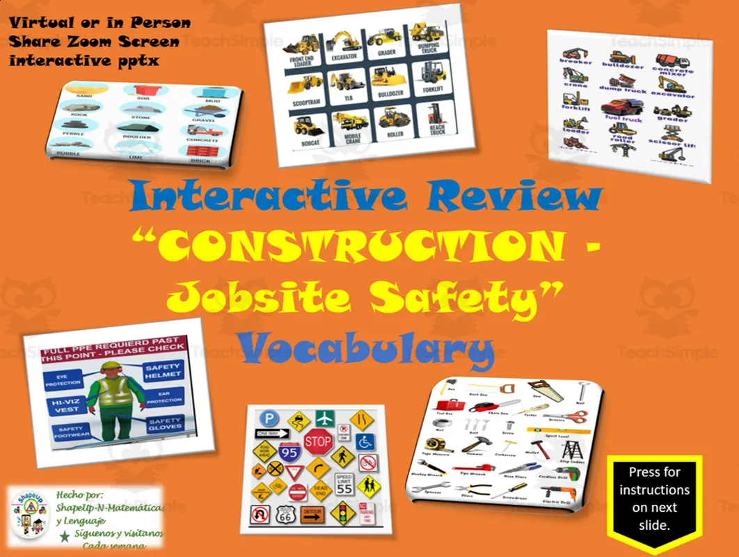 Free Construction Interactive Vocabulary Review Activity by Teach Simple
