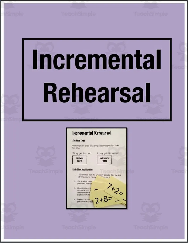FREE Strategy for Math Fact Strugglers: Incremental Rehearsal (Grades 1 ...