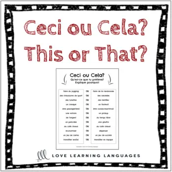 French Ceci ou Cela 2 - This or That Activity by Teach Simple