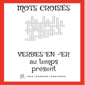 French -ER verbs crossword puzzle - regular -ER verbs - present tense ...