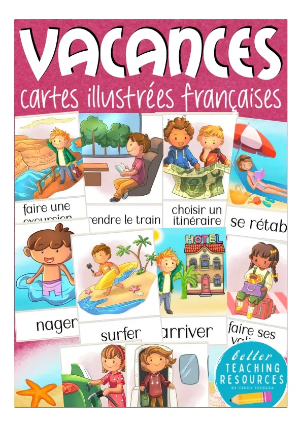 French Flash Cards: Vacances / Vacation by Teach Simple