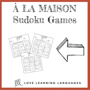 French: House Vocabulary Sudoku Games by Teach Simple