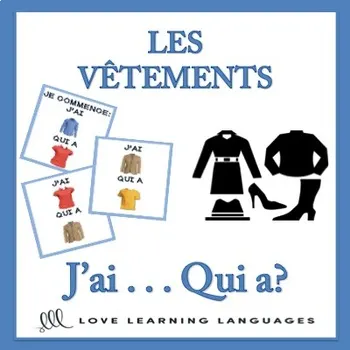 French: I have... Who has...? - Clothes Vocabulary Game by Teach Simple