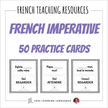 French imperative with & without pronouns 50 practice cards - Distance ...