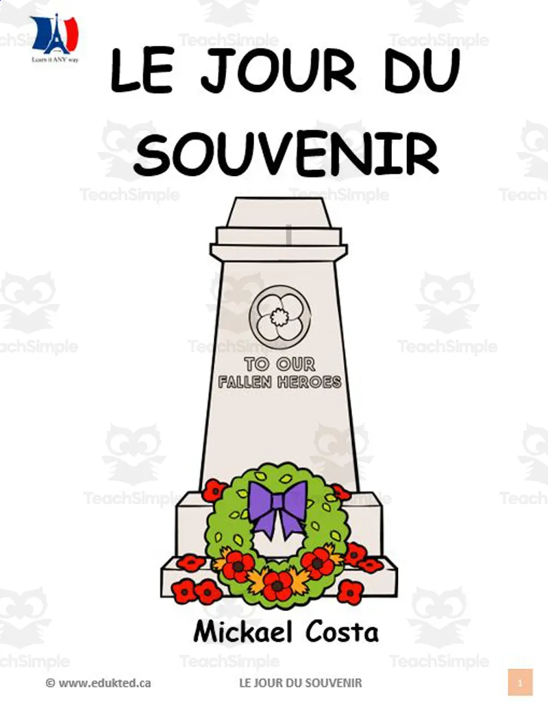 French: Le jour du souvenir by Teach Simple