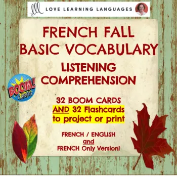 French Listening BOOM CARDS FRENCH FALL Vocabulary distance learning by ...