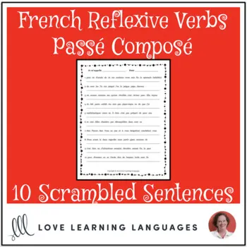 French passé composé reflexive verbs scrambled sentences -Distance ...