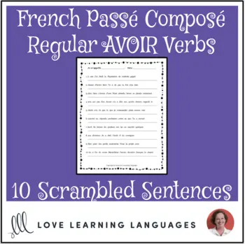 French passé composé with avoir scrambled sentences - Distance Learning ...