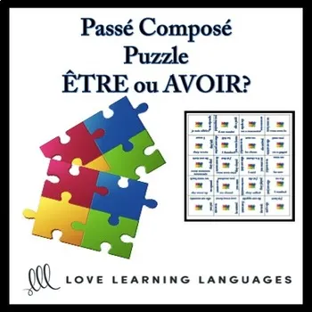French: Perfect Tense Puzzle - No Prep Printable by Teach Simple