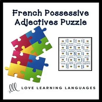 French possessive adjectives puzzle activity by Teach Simple