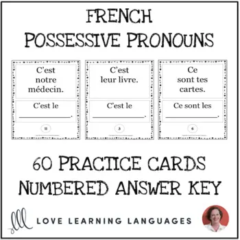 French Possessive Pronouns - 60 practice cards - Distance Learning by ...