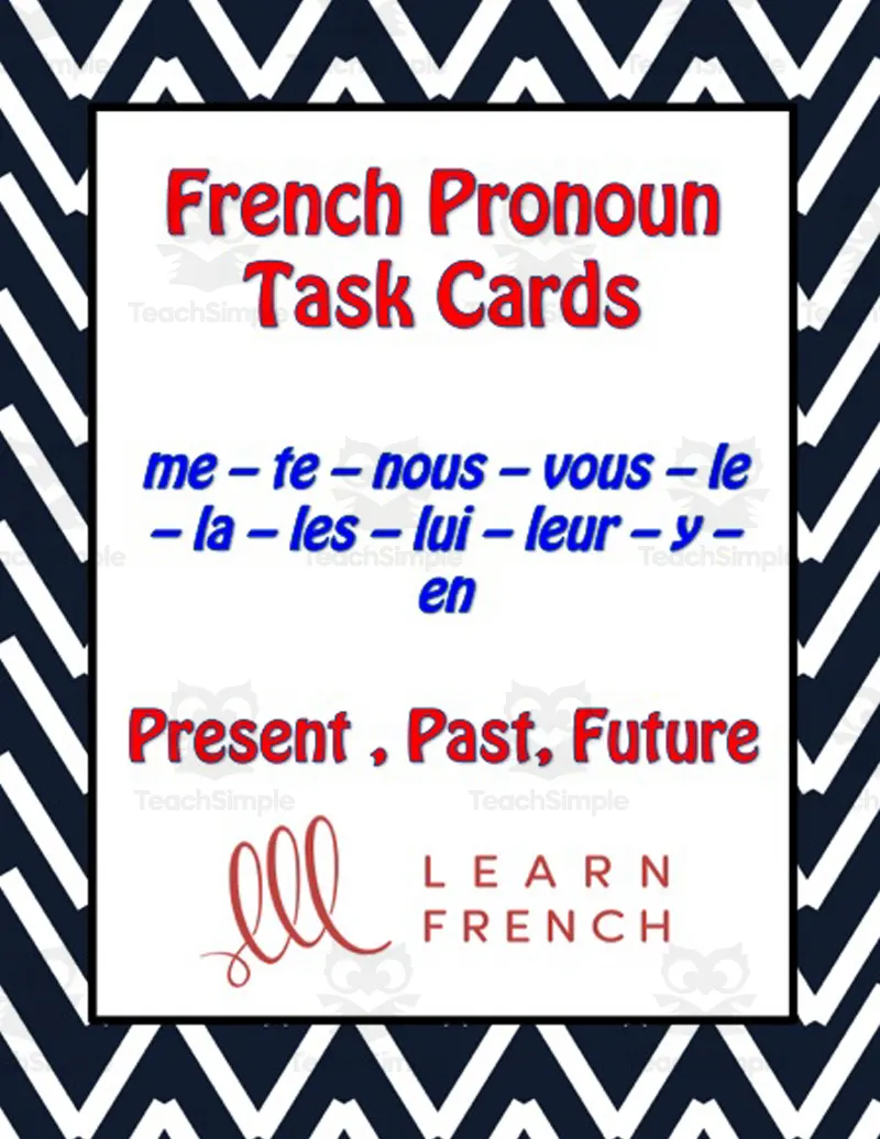 French: Pronoun Task Cards - Beginner Level by Teach Simple