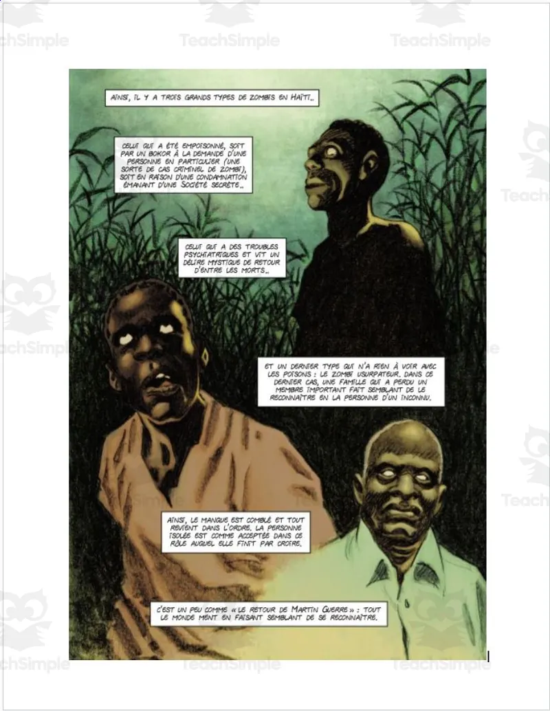 French reading Activity Lecture les zombis en Haiti by Teach Simple