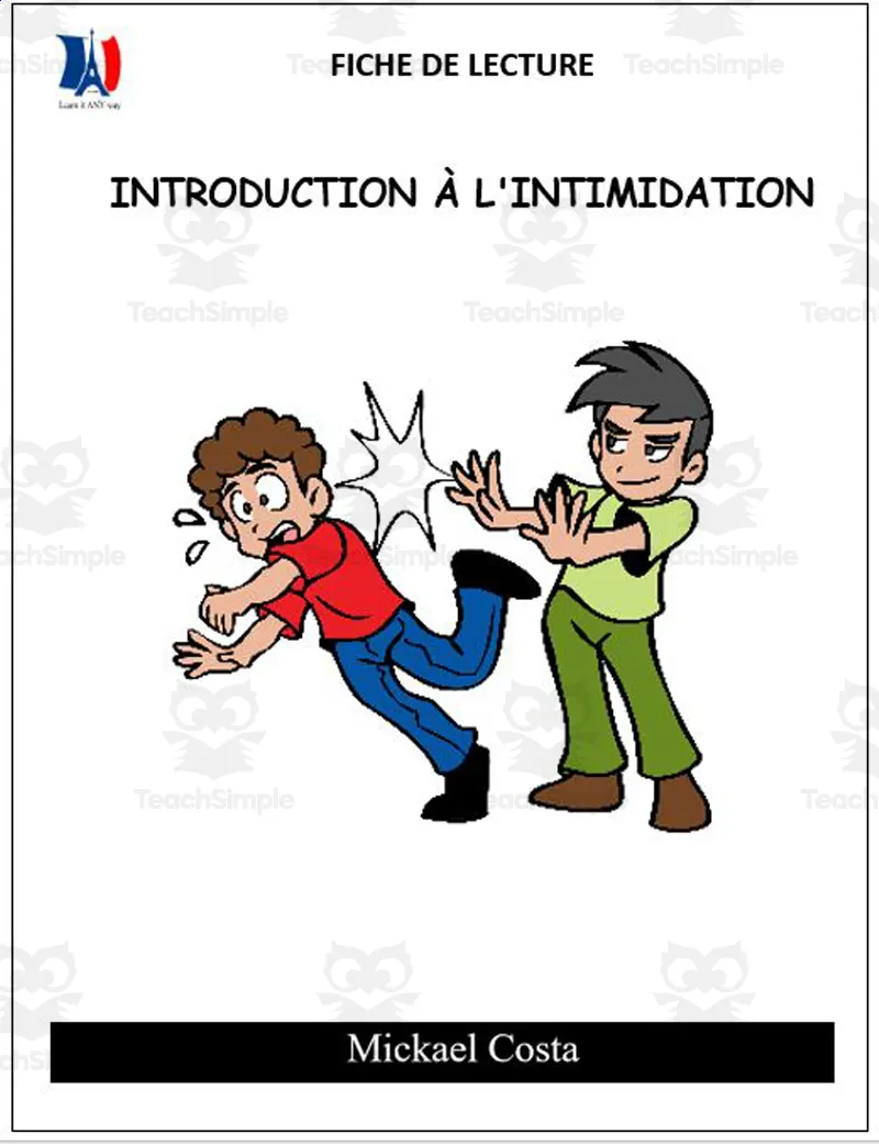 French: reading comprehension worksheets: Introduction à l'intimidation ...