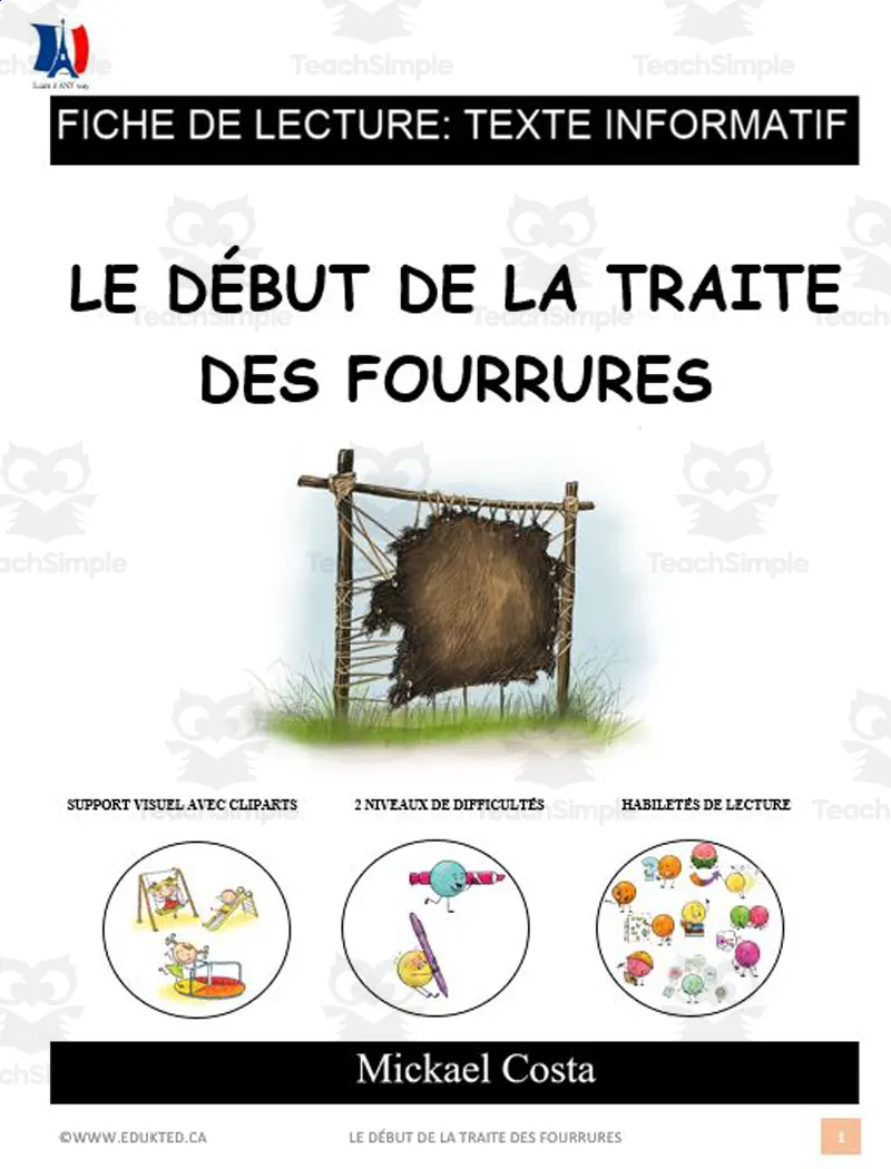 French: Reading comprehension worksheets: Le début de la traite des ...