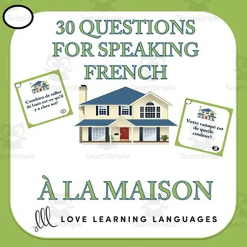 French: Speaking Card Game - At Home Vocabulary by Teach Simple