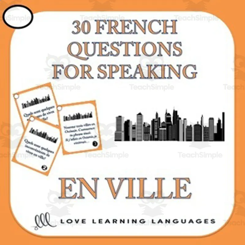 French: Speaking Card Game - City Vocabulary by Teach Simple
