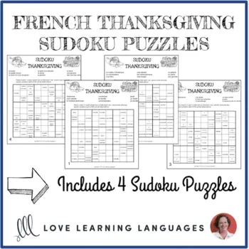 French Thanksgiving Sudoku Puzzles by Teach Simple