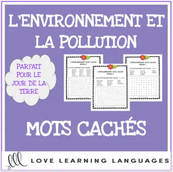 French: The Environment and Pollution - Word Searches by Teach Simple