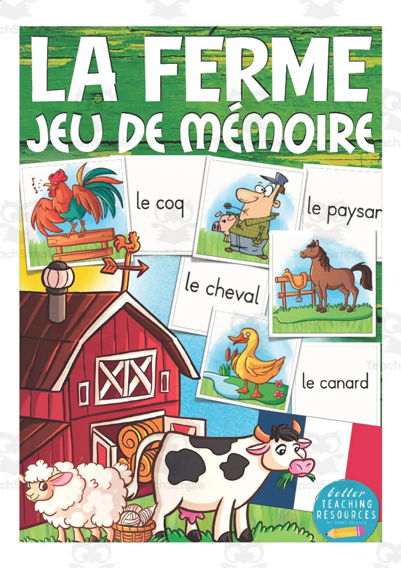 French: The Farm Memory Game by Teach Simple