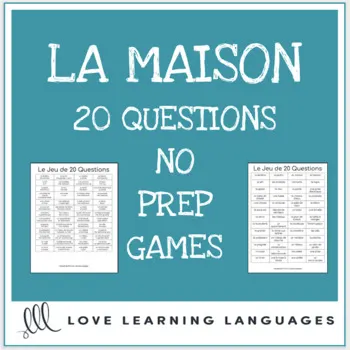 French: The Game of 20 Questions - House Vocabulary - No Prep ...