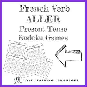 French Verb ALLER - Present Tense - Sudoko Game by Teach Simple