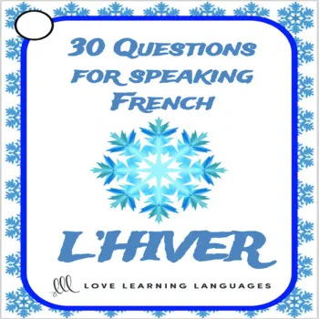 French: Winter Vocabulary Speaking Prompt Cards by Teach Simple