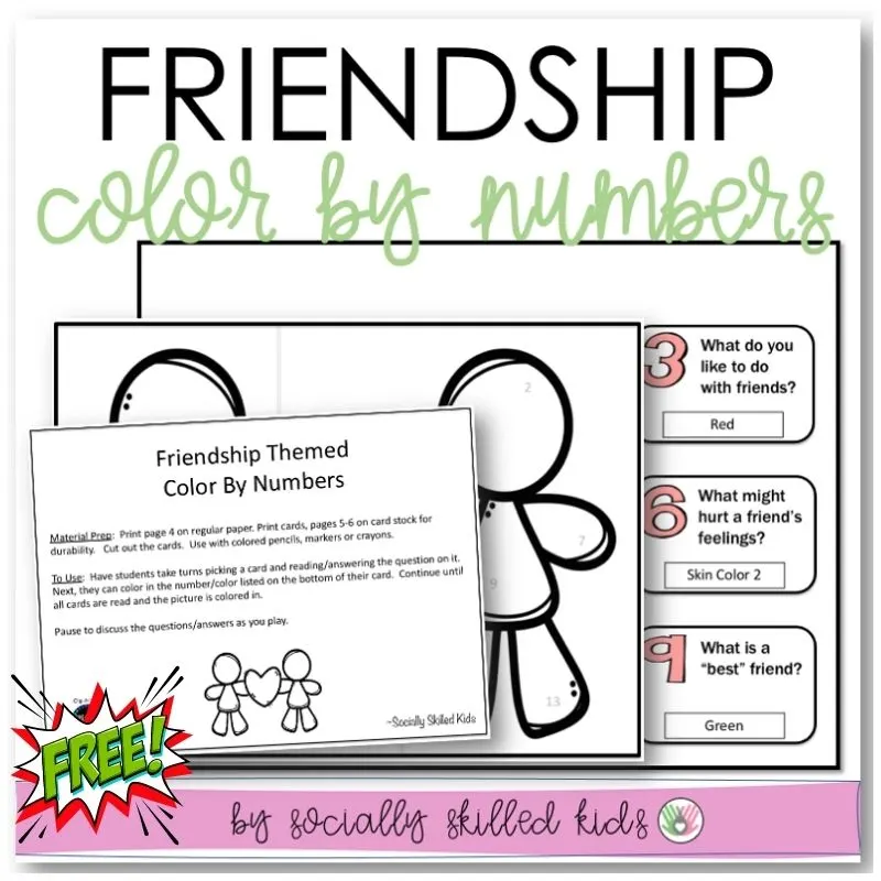 Friendship Themed Color By Numbers by Teach Simple