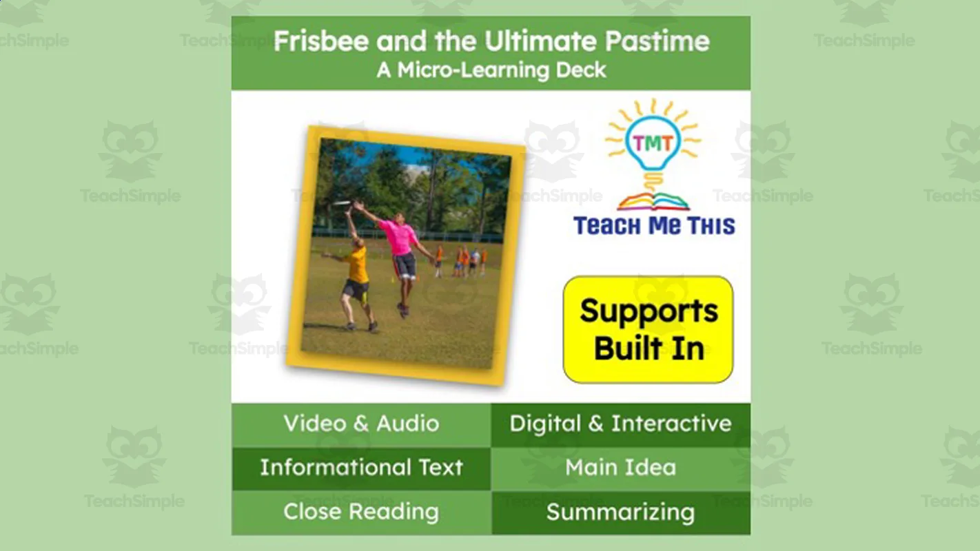 Frisbee and the Ultimate Pastime | Reading Comprehension Deck ...