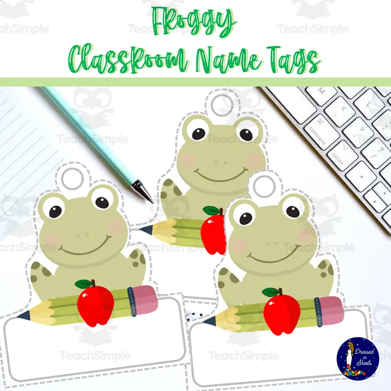 Froggy Classroom Name Tags by Teach Simple