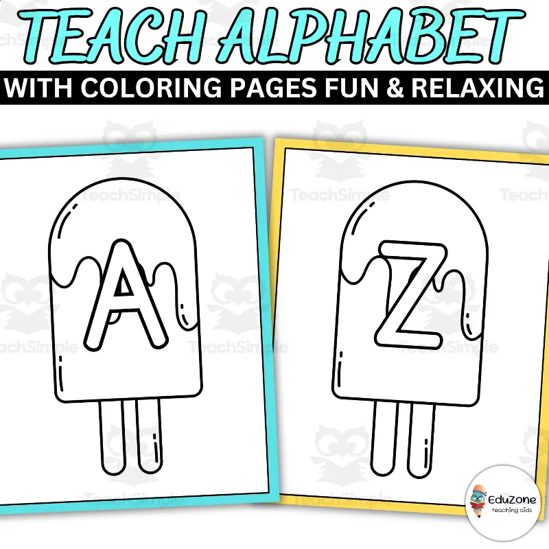 Fun Summer Alphabet Coloring Pages: Teach and Learn the Alphabet by ...