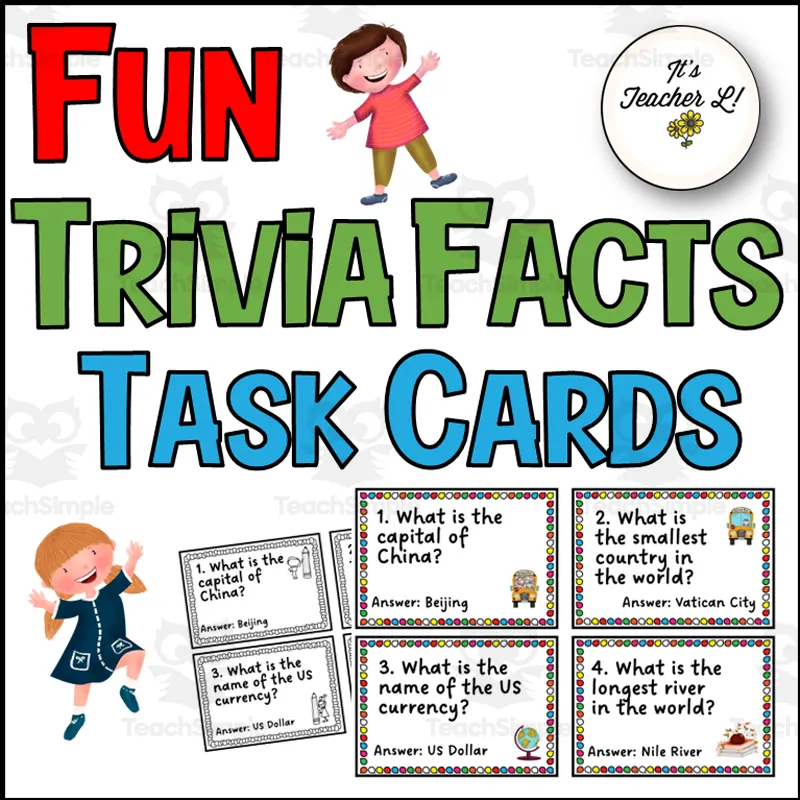 Fun Trivia Facts Task Cards by Teach Simple