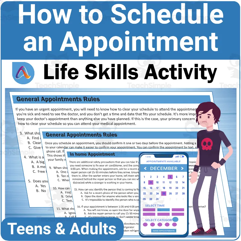 Functional Life Skills: How to Schedule an Appointment by Teach Simple