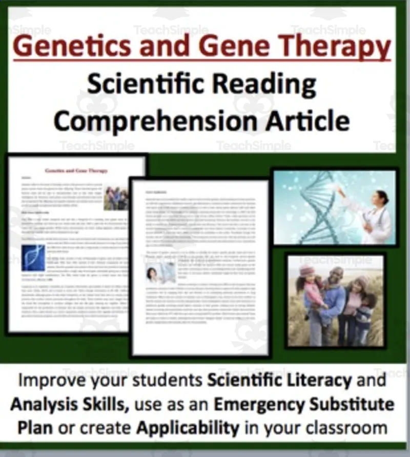 Genetics and Gene Therapy Reading Comprehension Article by Teach Simple