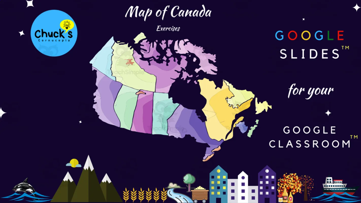 Geography: Canada - Interactive Map - Google Slides™ by Teach Simple
