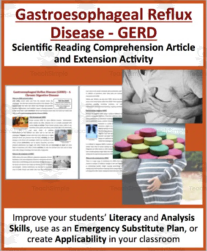 GERD and Acid Reflux Reading Comprehension Article by Teach Simple