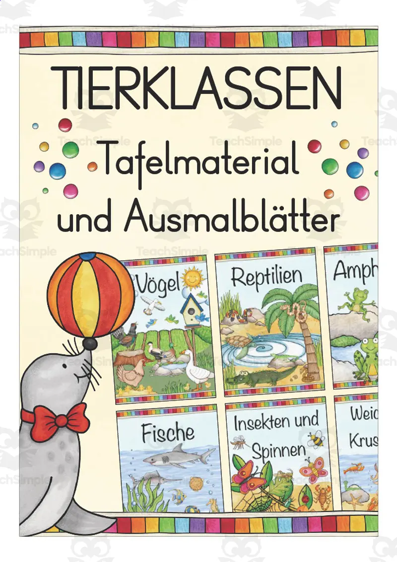 German: Animal Classes - Table Material and Coloring Pages by Teach Simple