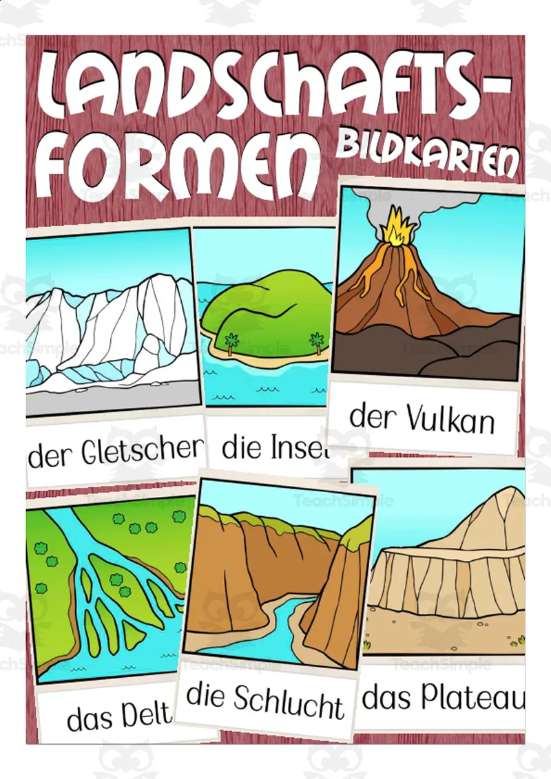 German Flash Cards: Landforms by Teach Simple