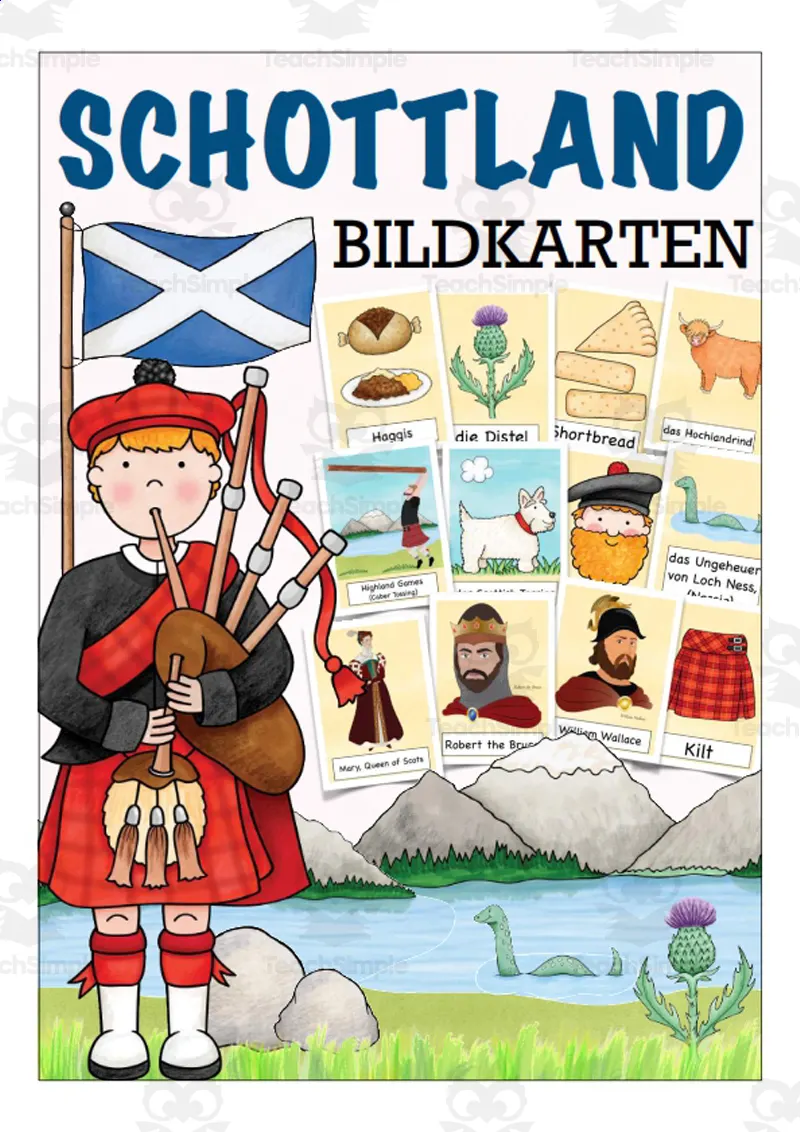 German Flash Cards: Scotland by Teach Simple