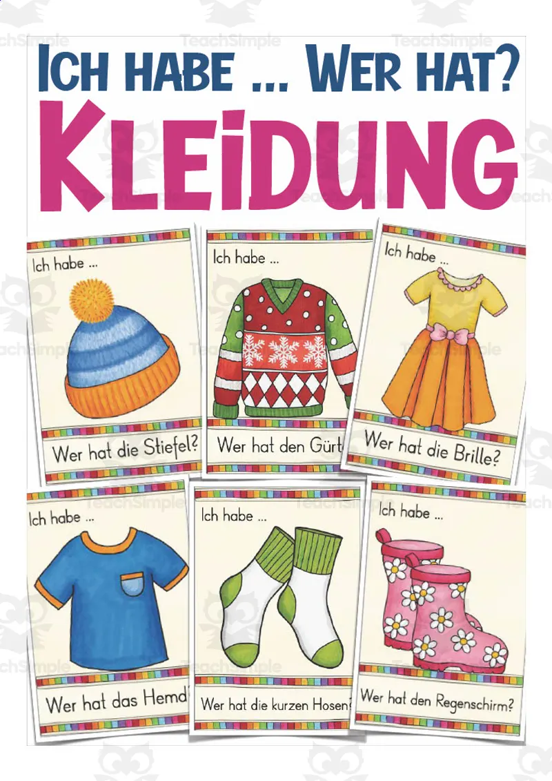 German: I have... Who has? - Clothing by Teach Simple