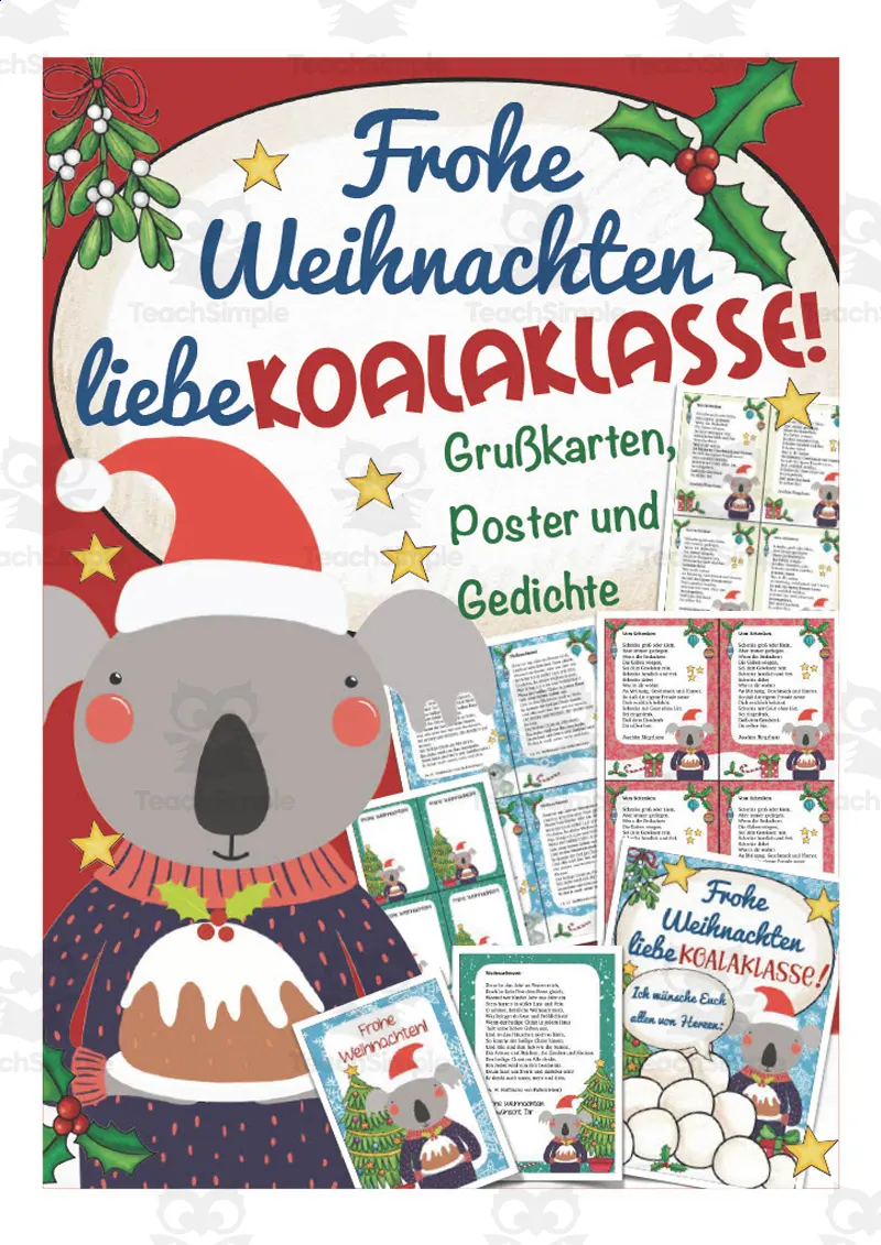 German: Koala Themed Christmas Printables by Teach Simple