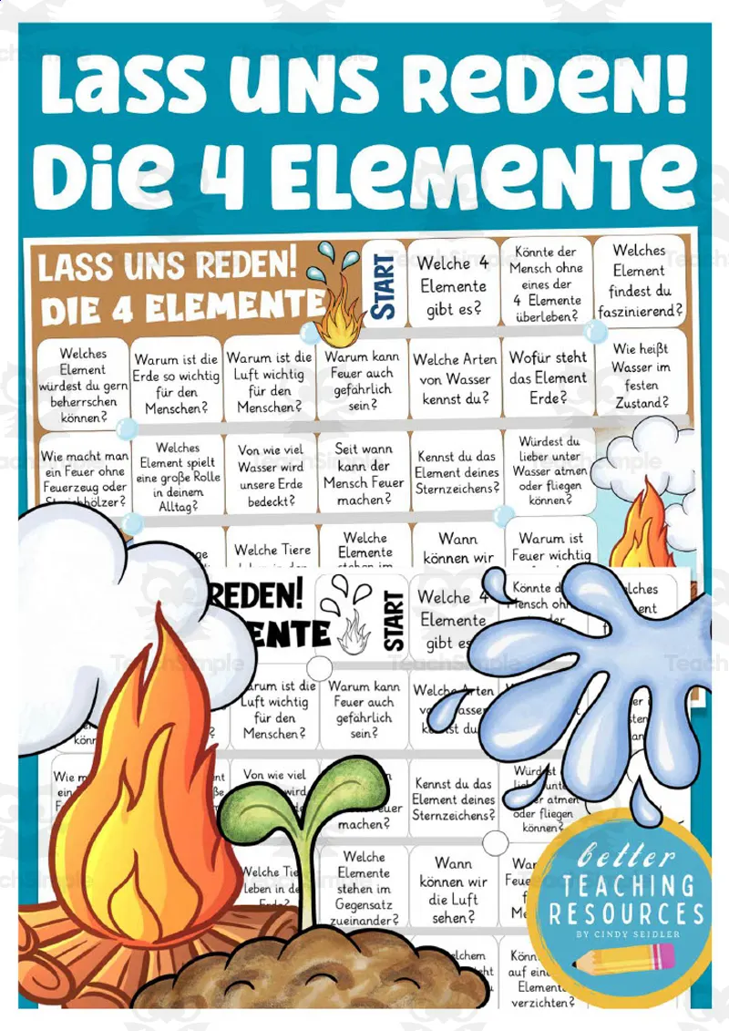 German: Let's Talk About Elements Board Game by Teach Simple