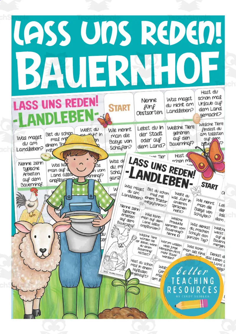 German: Let's Talk About Farm Yard Board Game by Teach Simple