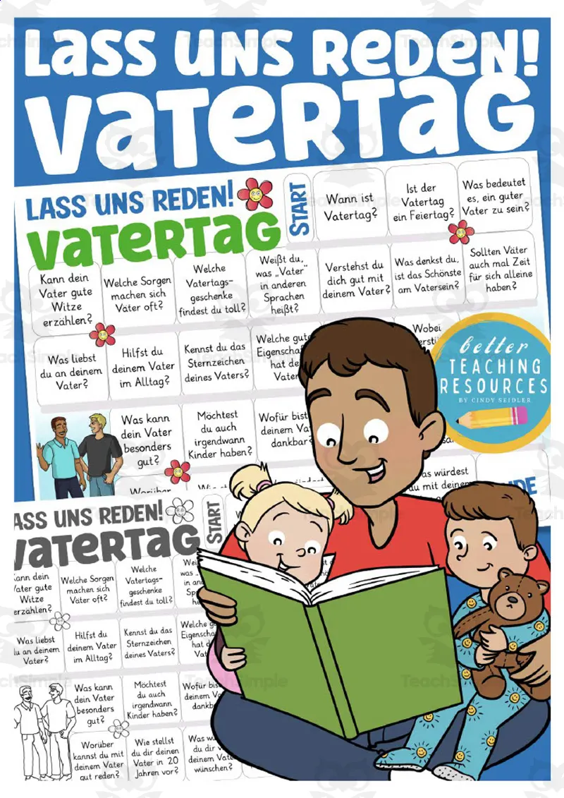 German: Let's Talk About Father's Day Board Game by Teach Simple