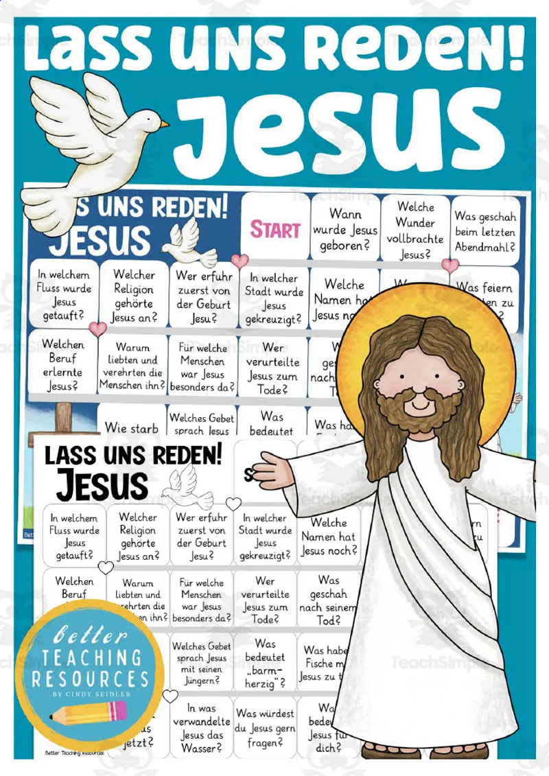 German: Let's Talk About Jesus Board Game by Teach Simple