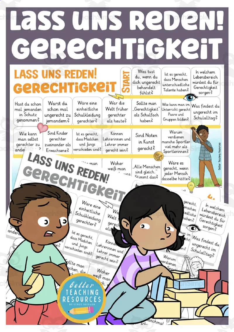 German: Let's Talk About Justice Board Game by Teach Simple
