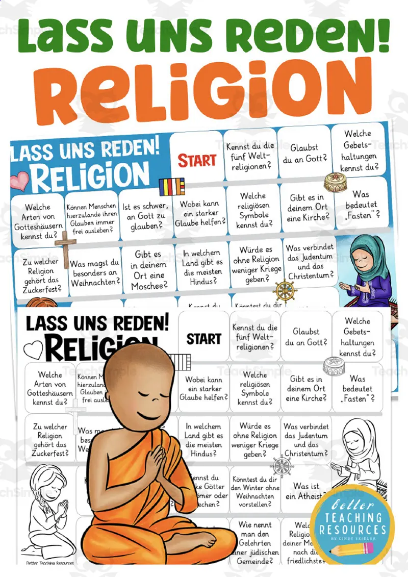 German: Let's Talk About Religion Board Game by Teach Simple