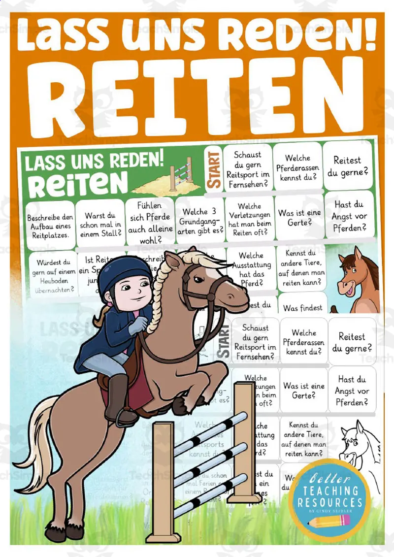 German: Let's Talk About Rides Board Game by Teach Simple
